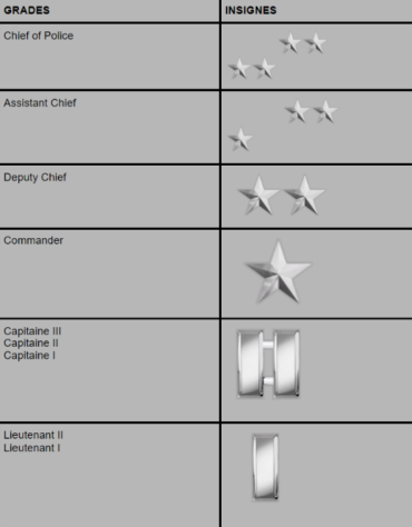 Les grades & fonction - Los Santos Police département