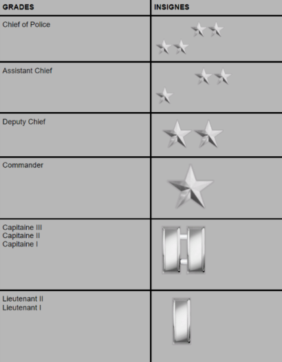 Les grades & fonction - Los Santos Police département